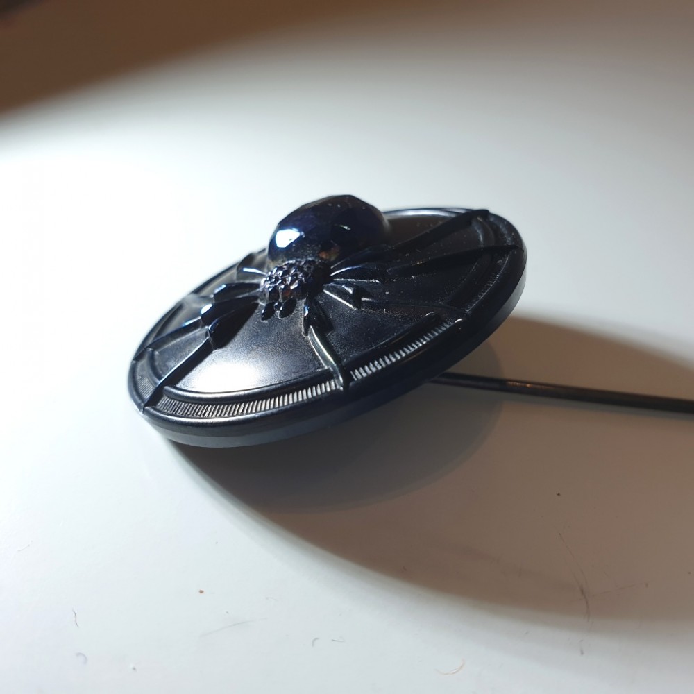 Art Deco Glass Spider Hat Pin