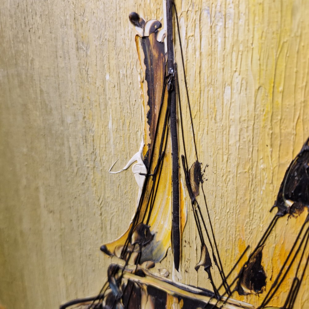 Pair of Bill Hawkes Boat Oil Paintings